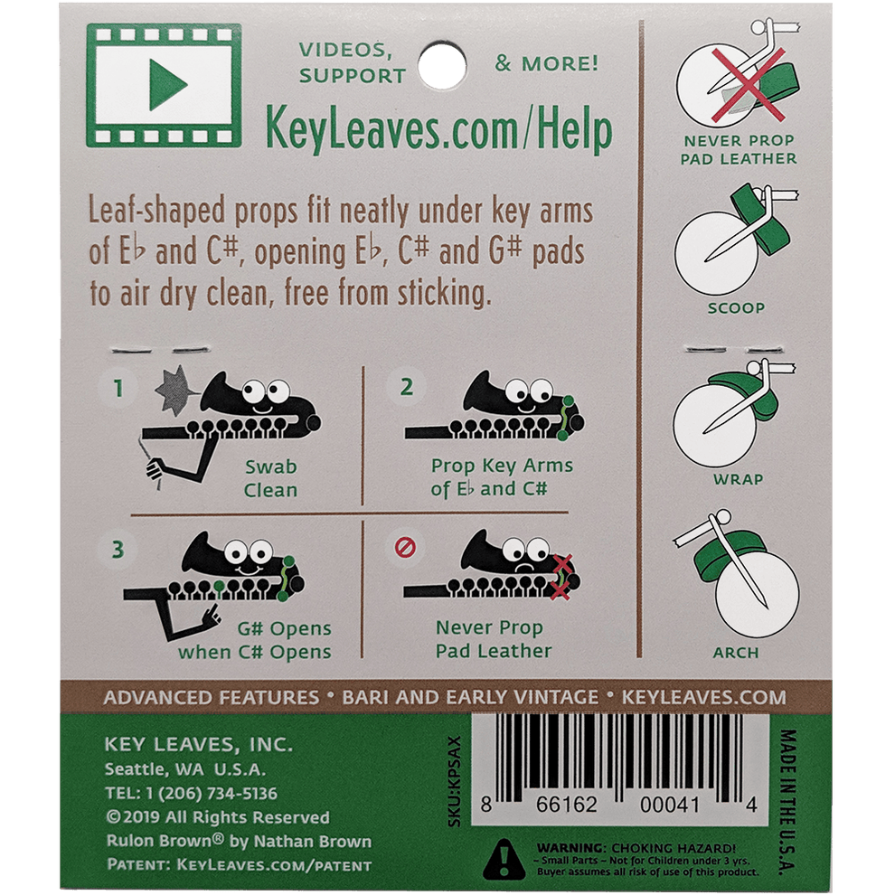 Key Leaves for Saxophone - Sax Key Props